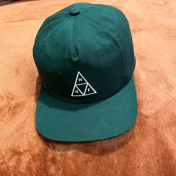 HUF | Accessories | Huf Triple Triangle Army Green 5 Panel Snapback Hat ...